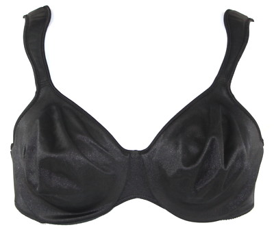 Bali 3382 38C Black Soothing Spa Straps Seamless 2 Ply Unlined UW Bra ...