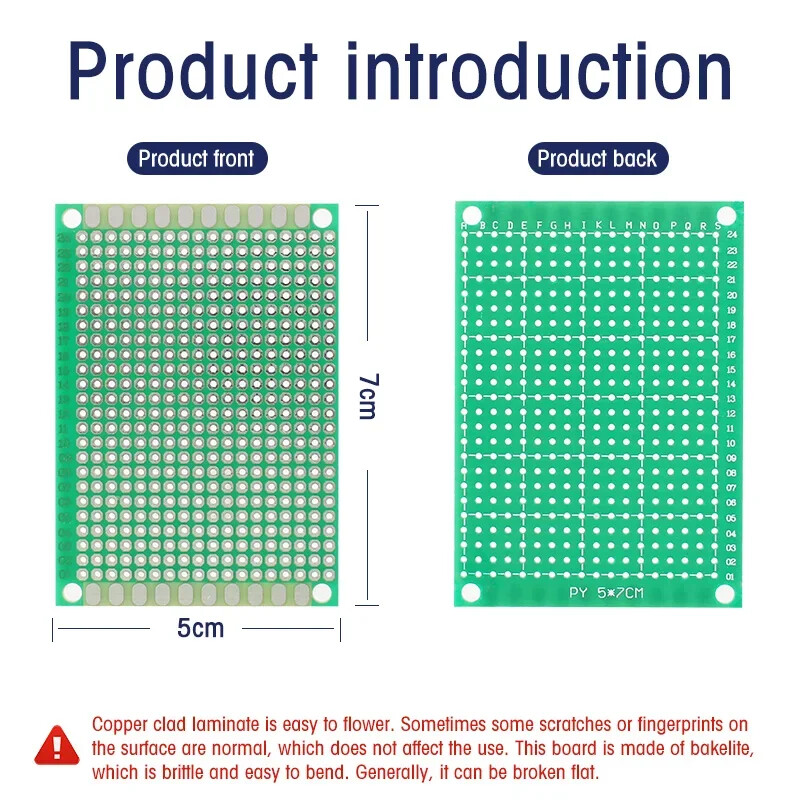 10PCS 5x7cm PCB Universal Prototype Matrix Double sided Protoboard ...