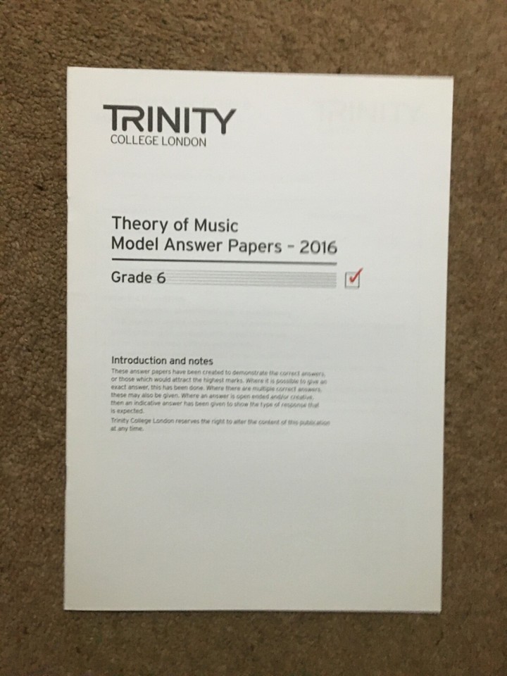 TRINITY THEORY OF MUSIC WORKBOOK GRADE 6 WITH PAST PAPERS AND MODEL ...
