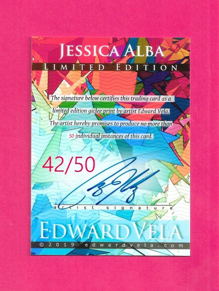 Jessica Alba Artist Signed Giclee Print Card (1) 42/50 2019 Fantastic ...