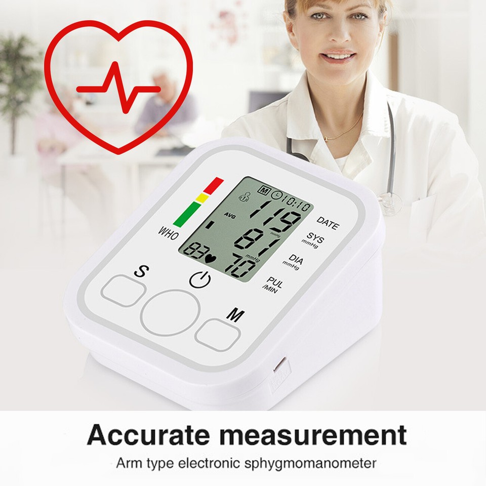 Digital Wrist Blood Pressure Monitor Automatic BP Cuff Heart Rate ...