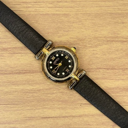 AMERICA PERRY ELLIS Black Genuine Leather Quartz Women's Watch | eBay