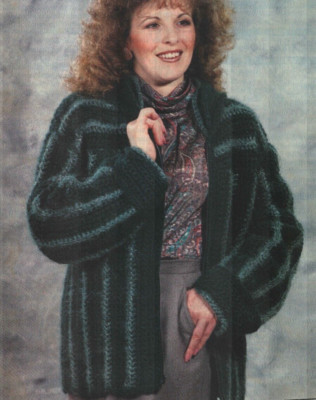 FROSTED WOOL JACKET SWEATER 3 SIZES WOMEN'S CROCHET PATTERN ...