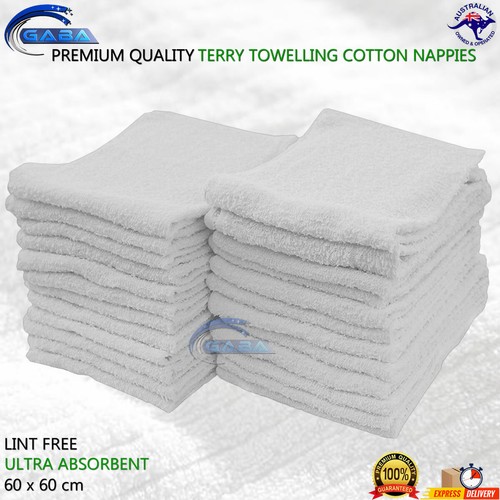 Terry Towelling Premium Quality Cotton Nappies 40x70cm Terry Nappy NEW | eBay