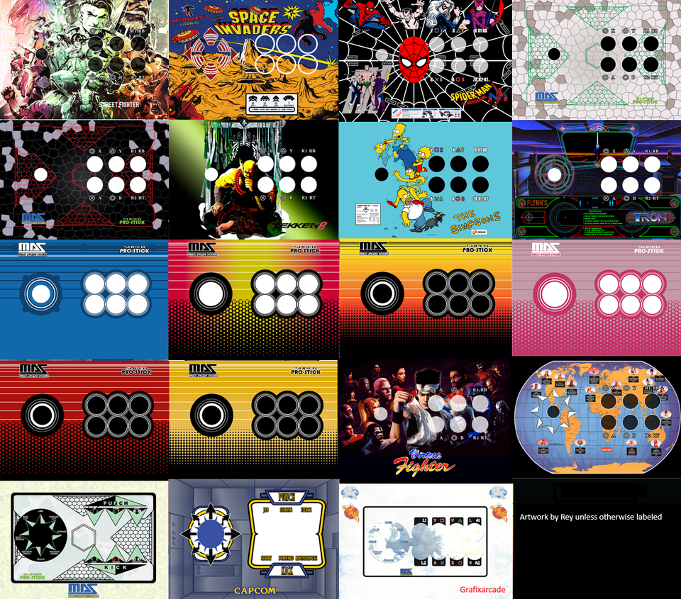 MAS MINI Arcade Fight Stick Joystick Replica Case, paint, plexiglass ...