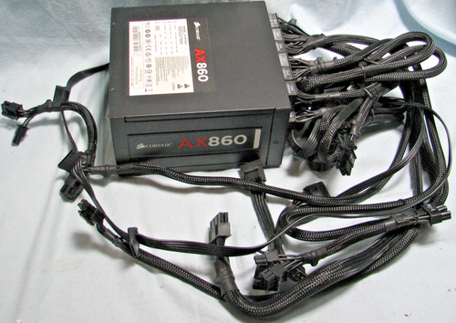 Corsair AX860 ATX Power Supply 860 Watt 80 PLUS® PLATINUM Fully-Modular ...