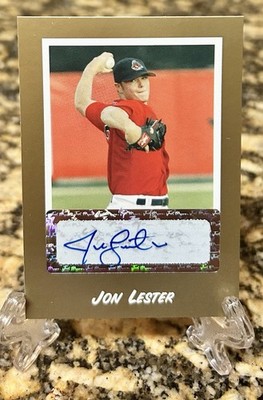 JON LESTER 2004 JUST MINORS Gold "CERTIFIED AUTOGRAPHED" ROOKIE CARD ...
