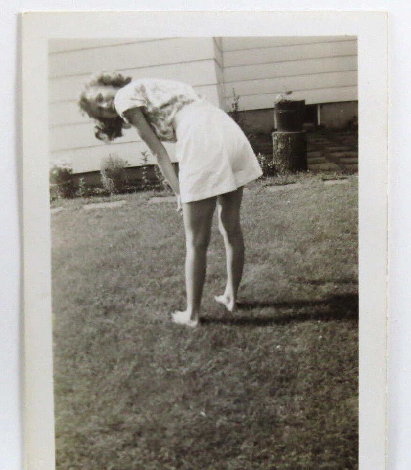 Vintage Snapshot Photograph Woman Bending Over Butt To Camera 1948 | eBay