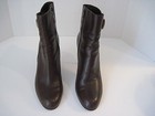 MICHEL PERRY (ITALY) Gorgeous Brown Leather Ankle Boots Size Zip Size ...