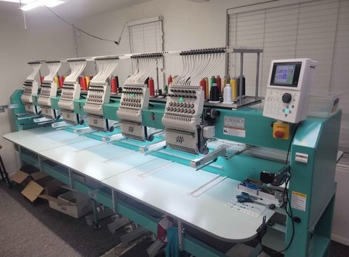 TAJIMA 6 HEAD EMBROIDERY MACHINE / 15 NEEDLE / 15 COLOR / USED | eBay