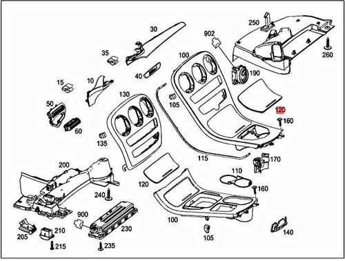 Genuine MERCEDES A205 C205 S205 W205 Cover beverage holder 2058103036 ...