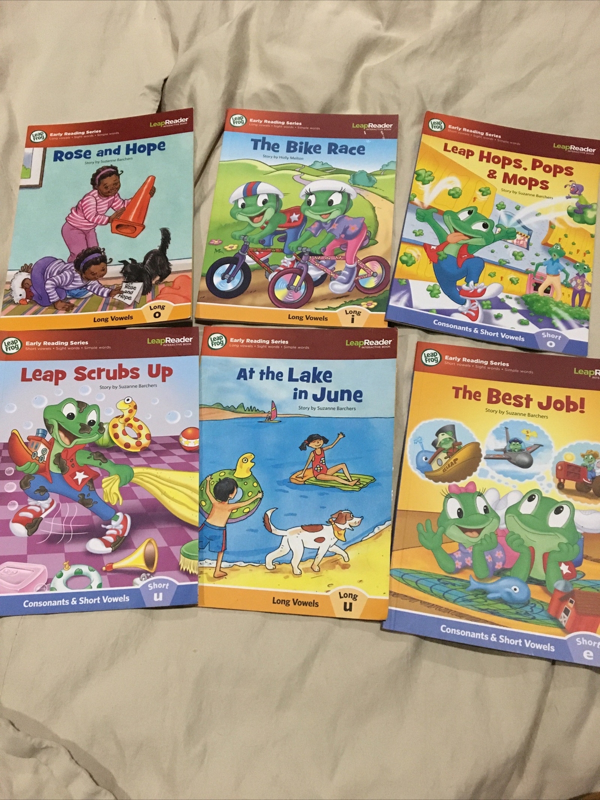 Lot 6 LeapFrog LeapReader Early Reading System Books Long Short Vowels ...