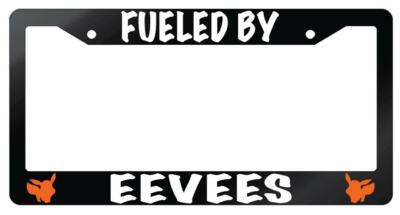 Fueled By Eevees Glossy Black Plastic License Plate Frame Pokemon | eBay