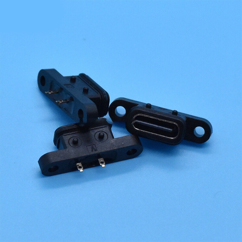 2pcs TYPEC 2Pin Waterproof Female USB C Socket Port Hole Fast Charge ...