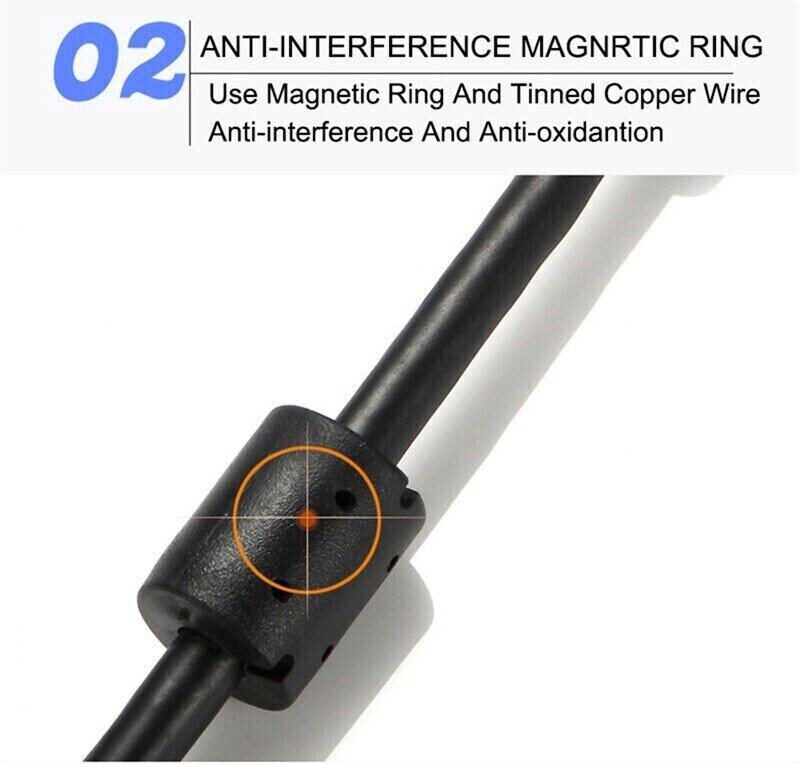 1.5M VGA / SVGA 15 Pin PC Computer Monitor LCD Extension Cable Male to ...