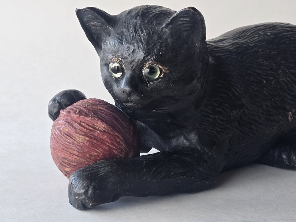 Antique Black Cat, Bretby, England, Art Deco Victorian Figurine, ca ...