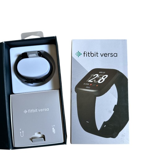 Fitbit Versa Smart Watch, Black/Black Aluminium, One Size (S & L Bands ...