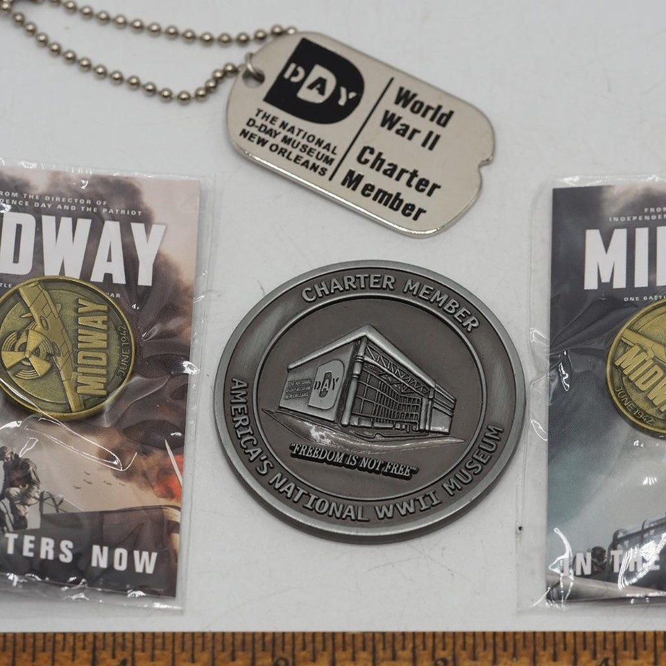 World War 2 WWII Museum Lot Pin Challenge Coin Dog Tags etc. | eBay