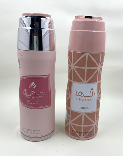 2pc Lattafa Body Spray Lot Mohra Silky Rose and Shahd 2x 6.67oz NEW | eBay