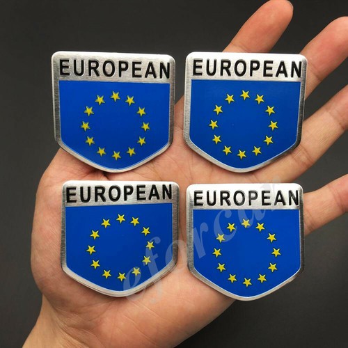 4x EU European Union Flag Shield Car Emblem Badge Motorcycle Gas Tank ...