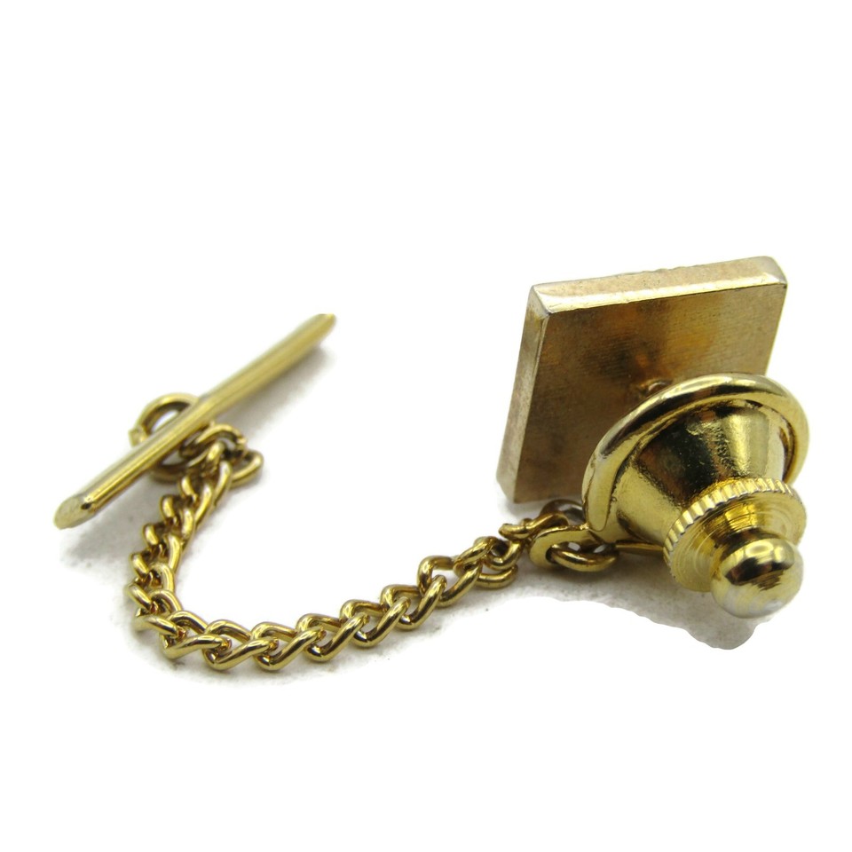 Lime Green Center Dome Vintage Men's Tie Pin Tack Jewelry Gold Tone | eBay