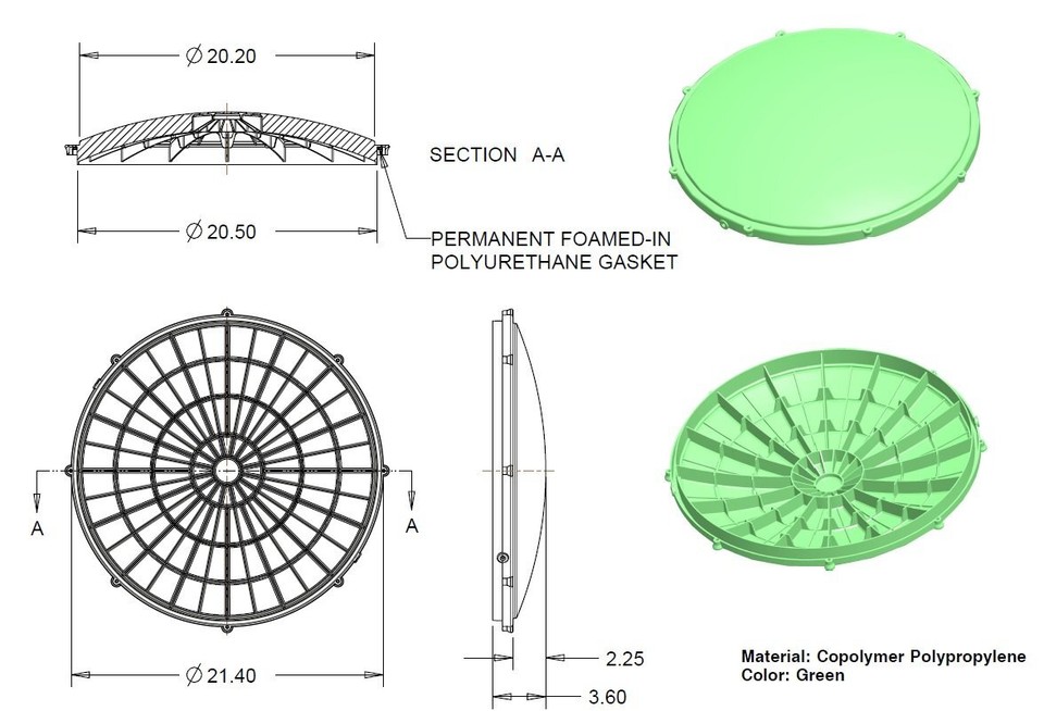 Tuf-Tite 20" Domed Septic Tank Riser Lid for Tuf-Tite Risers Only ...