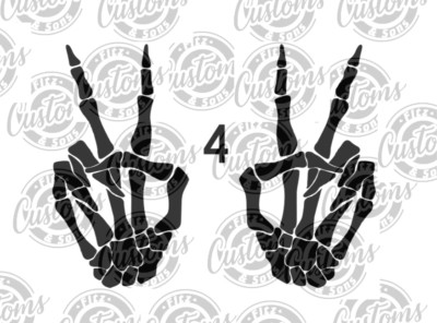 Pair - Skeleton Peace Sign Decal Fits: Jeep Wave Sticker Many Colors | eBay