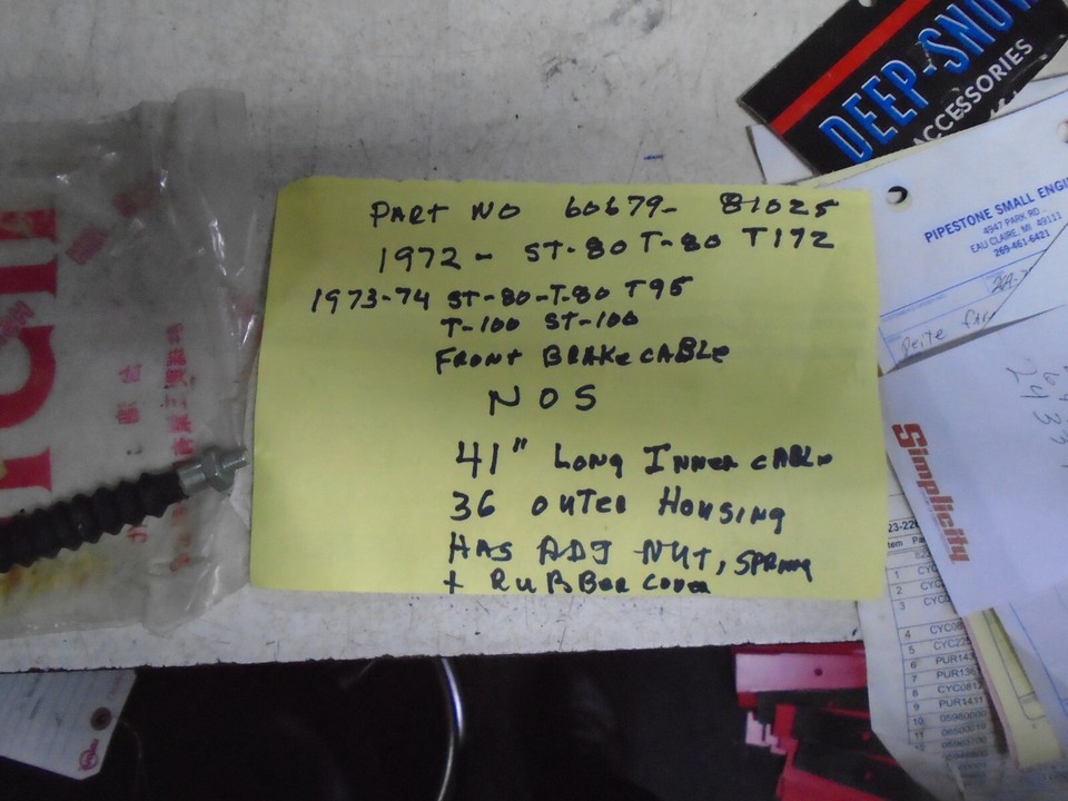 NOS OEM CHAPARRAL 1972-74 mini bike front brake cable nos st-80-100 t ...