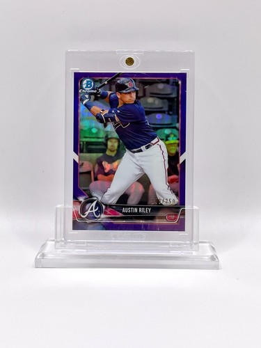 Austin Riley 2019 Bowman Chrome RARE #/250 TRUE PURPLE REFRACTOR Rookie ...