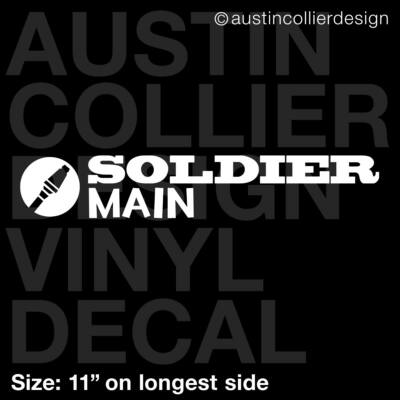 11" SOLDIER MAIN vinyl decal laptop window sticker - team fortress 2 ...