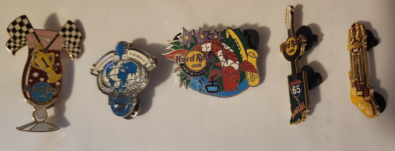 Lot Of 5 Hard Rock Cafe Indianapolis Pins I-65 Koi Indy 500 Ambassadors ...