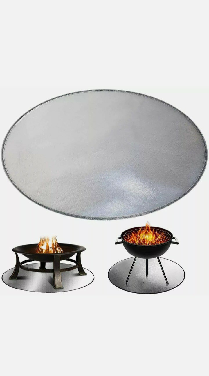 36"Round Fireproof Mat Deck Protector Fire Pad Fire Pit for Outdoor ...
