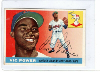 VIC POWER SIGNED 1955 TOPPS CARD JSA CERT KANSAS CITY A'S AUTOGRAPH | eBay