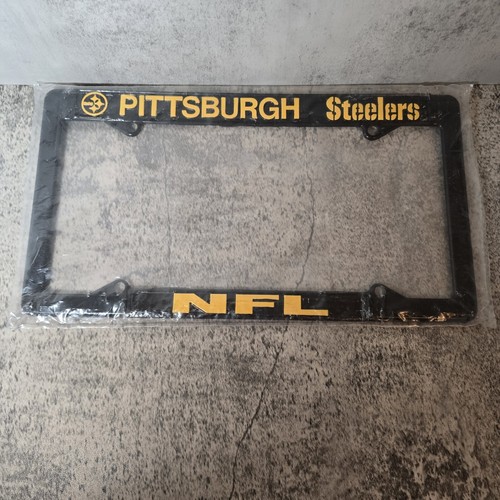 Pittsburgh Steelers Authentic Metal BLACK License Plate Frame Auto ...