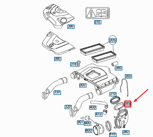 NEW MERCEDES-BENZ ML W164 ENGINE AIR INTAKE COLLECTOR GASKET ...