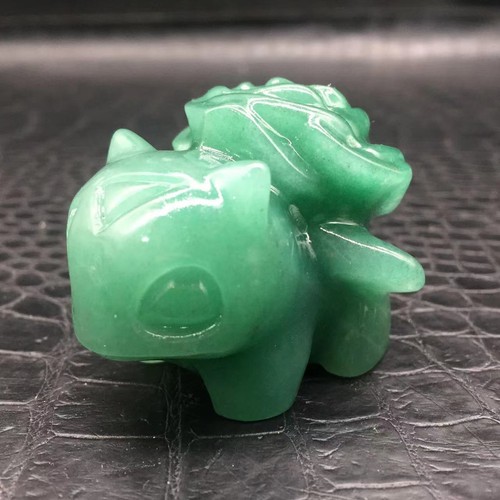 Natural Green Aventurine Quartz Crystal Carved Bulbasaur Healing ...