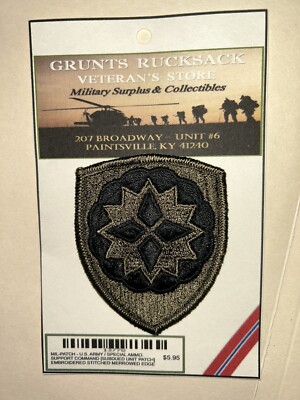 U.S. ARMY / SPECIAL AMMO. SUPPORT COMMAND - SUBDUED PATCH (Sew-On ...