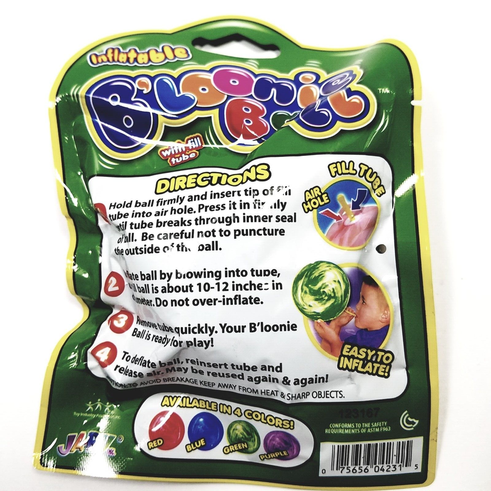 B'loonie Inflatable Stretchy Bouncy Ball 2 Piece Green Kit With Blower ...