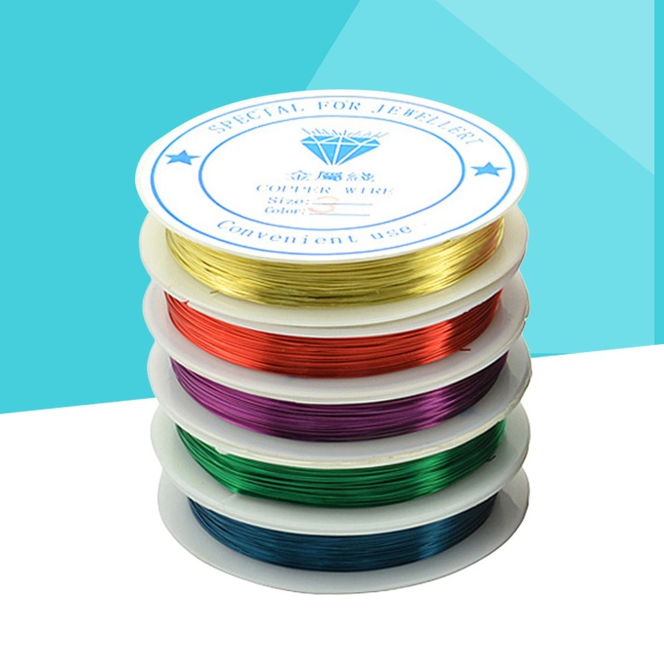 5 Rolls Assorted Color 0.5mm Copper Wire Flexible Artistic Jewely ...