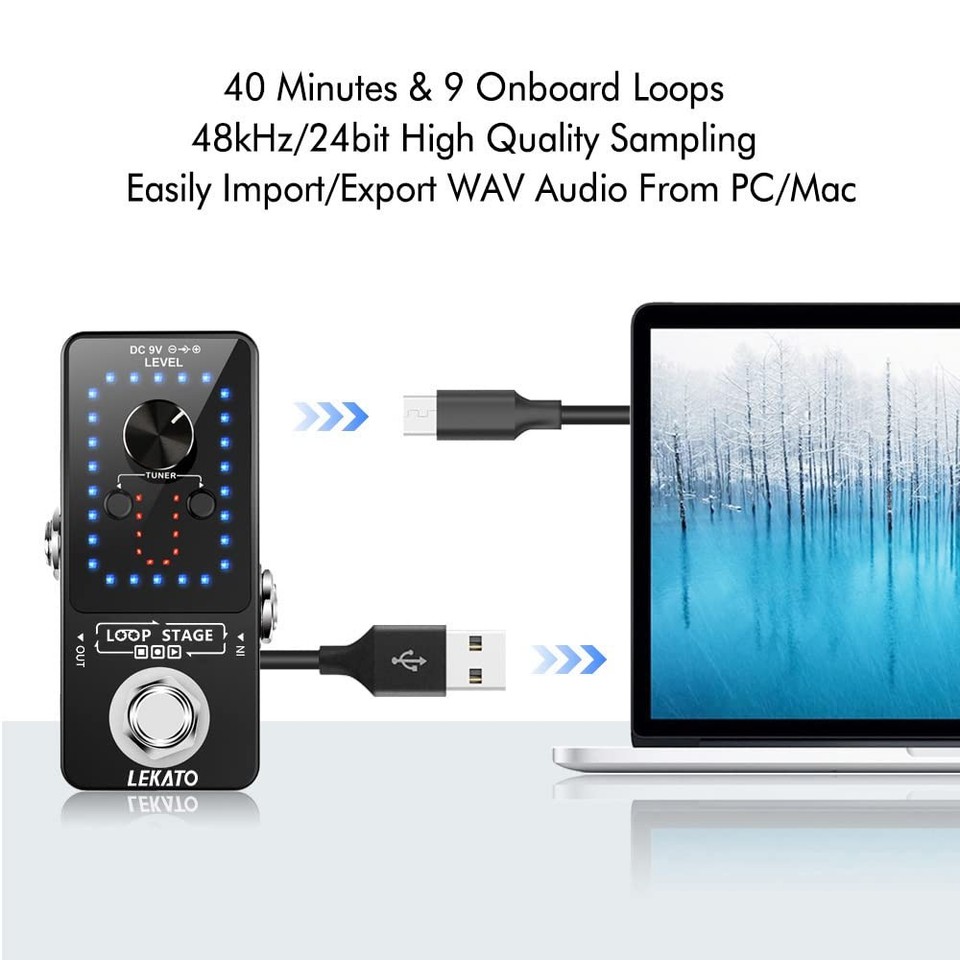 Looper Guitar Pedal Guitar Loop Pedal Tuner Pedal 9 Loops 40 Minutes ...