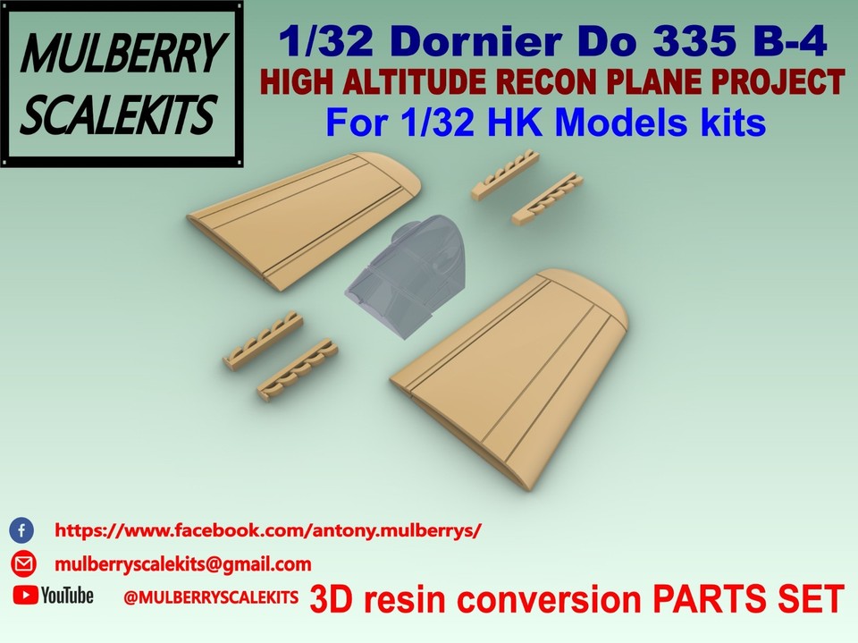 1/32 MULBERRY SCALE KITS DORNIER Do 335 B-4 HIGH COTE RECON PLANE ...