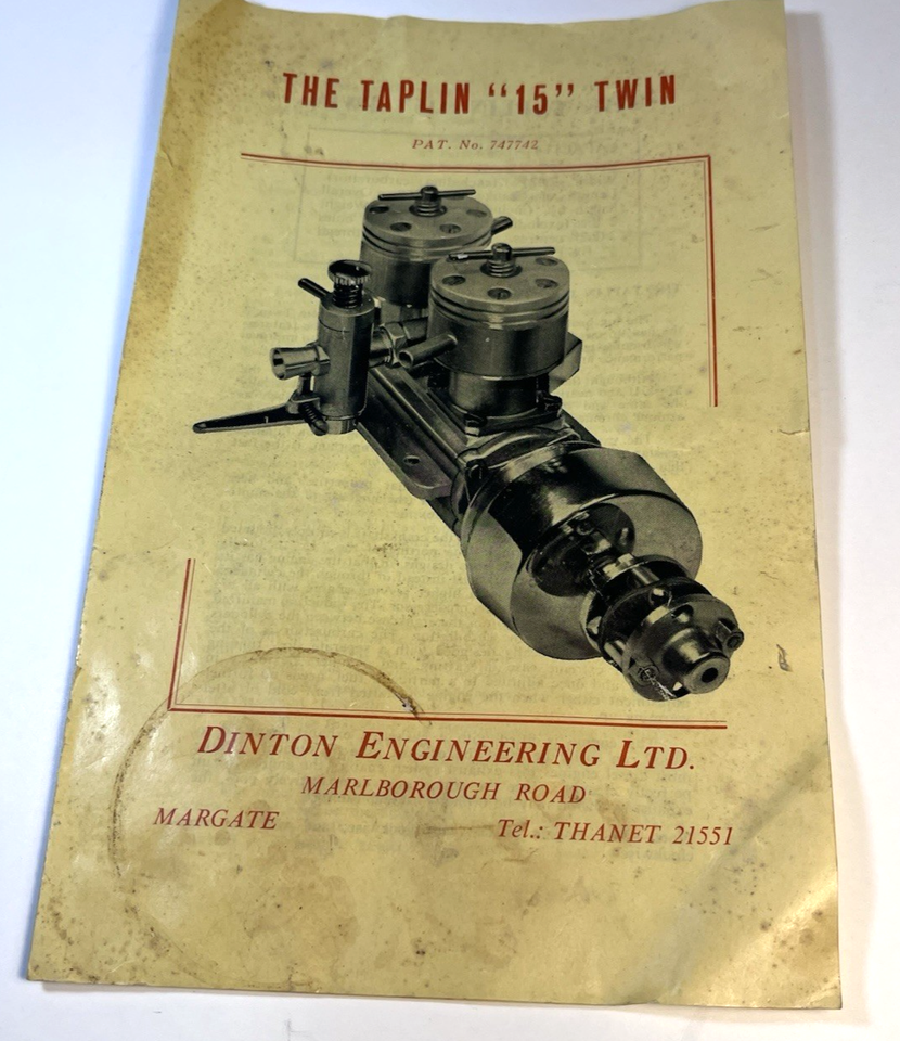 Taplin big twin diesel marine 15cc new very nice model airplane engine ...