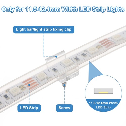 48 Pack LED Strip Light Clips for 11.5-12.4mm Neon RGB Light Cable ...
