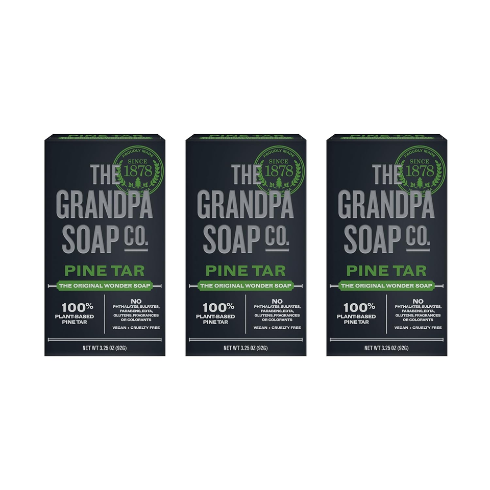 Pine Tar Bar Soap for Men- Made with Pine Tar Oil, 3 in 1 Cleanser ...