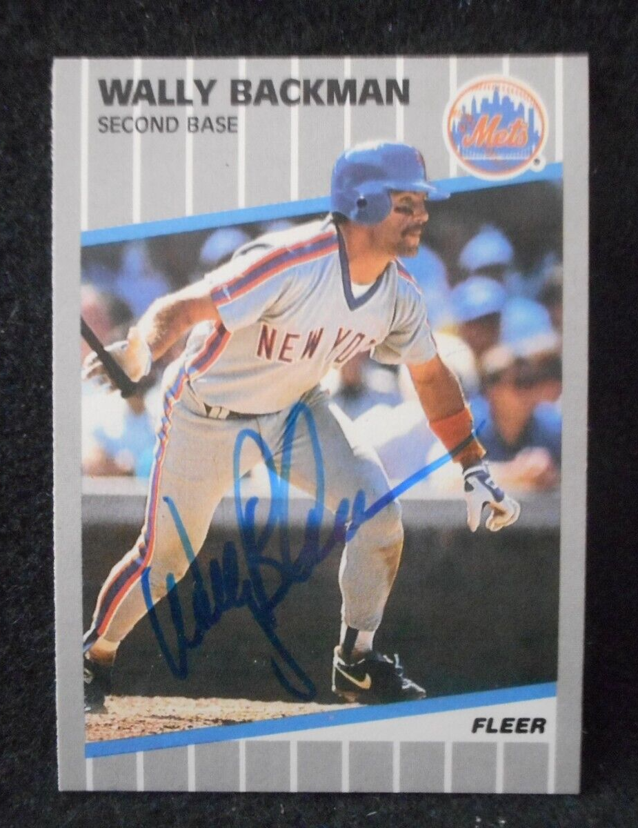 1989 Wally Backman Fleer card #28 In-Person AUTOGRAPH.....New York Mets ...