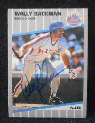 1989 Wally Backman Fleer card #28 In-Person AUTOGRAPH.....New York Mets ...