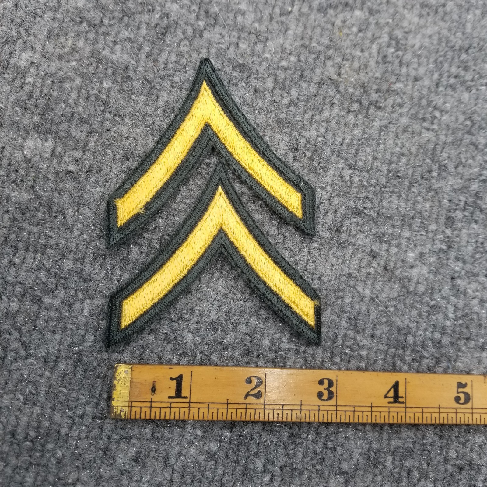 Pair Of Private E-2 E2 PV2 Rank Patch US Army Insignia Chevron Green ...