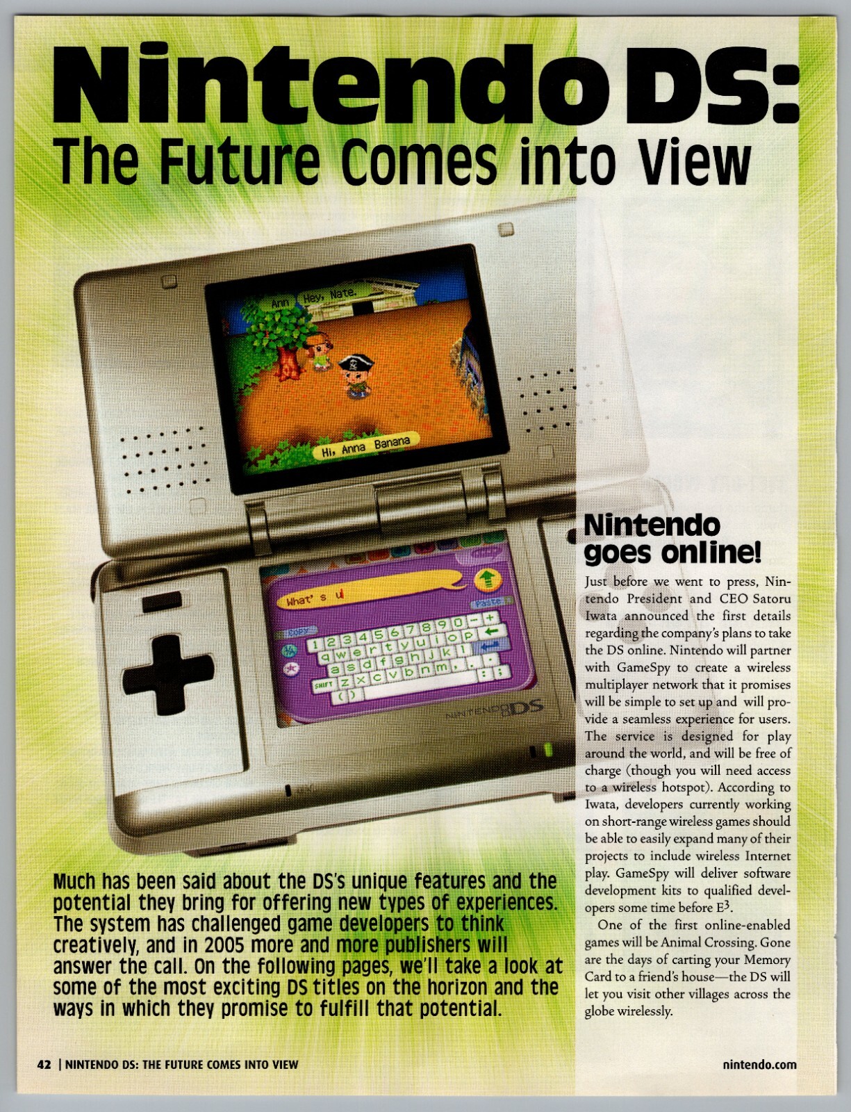 2005 Nintendo DS The Future Comes into View Online Vintage Print Ad ...