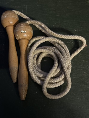 Vintage Jump Rope With Wooden Handles With Bearings | eBay