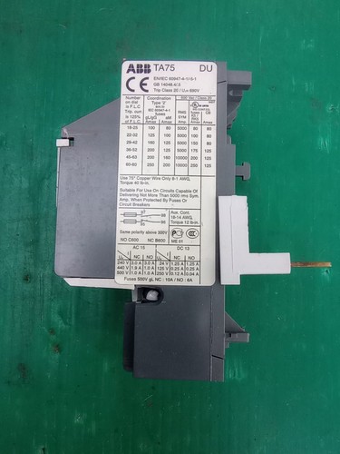 ABB Thermal TA75-DU-63M Overload Relay 45-63A | eBay
